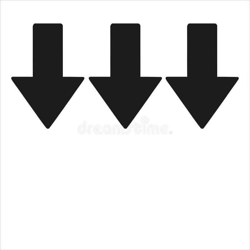 Three Down Black Arrows on a White Background Stock Vector ...