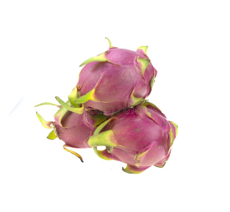 Three Dragon Fruits Isolated White Background Stock Photos - Free ...