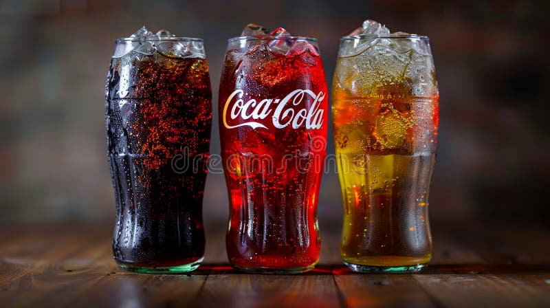 The Three Drinks Produced by the Coca-Cola Company Stock Illustration ...