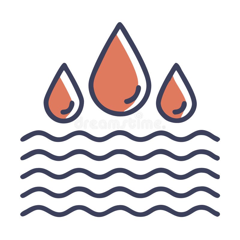 Three Drops of Water are Falling into a Body of Water Stock Image ...