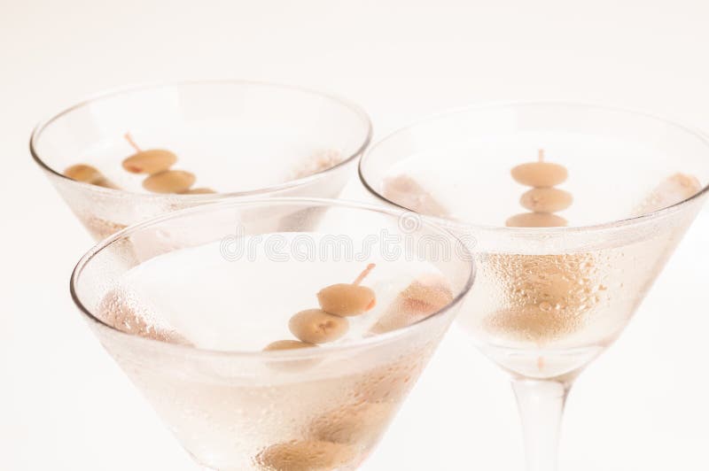 Three Dry Martini Cocktails Top View Stock Photo - Image of italian ...