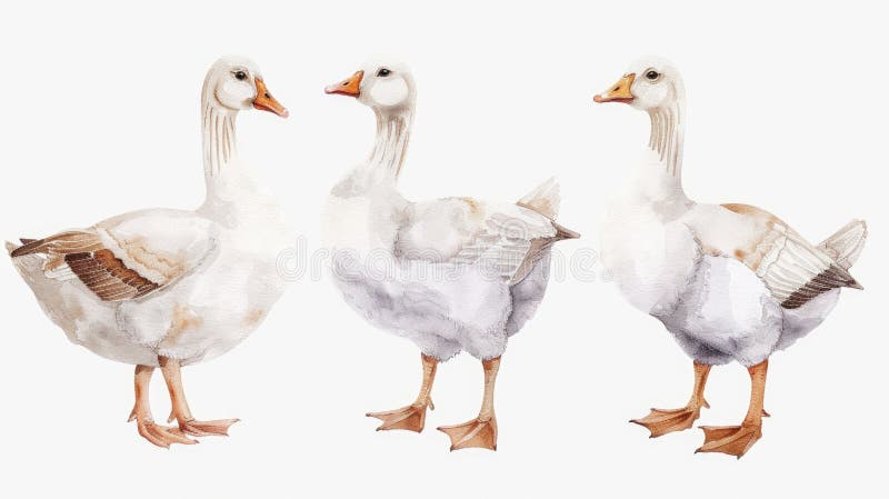 Three Ducks Standing White Surface Stock Photos - Free & Royalty-Free ...