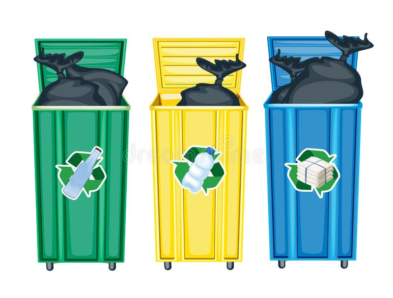 Three Types Of Dustbins Red Blue And Green at Hayley Haynes blog