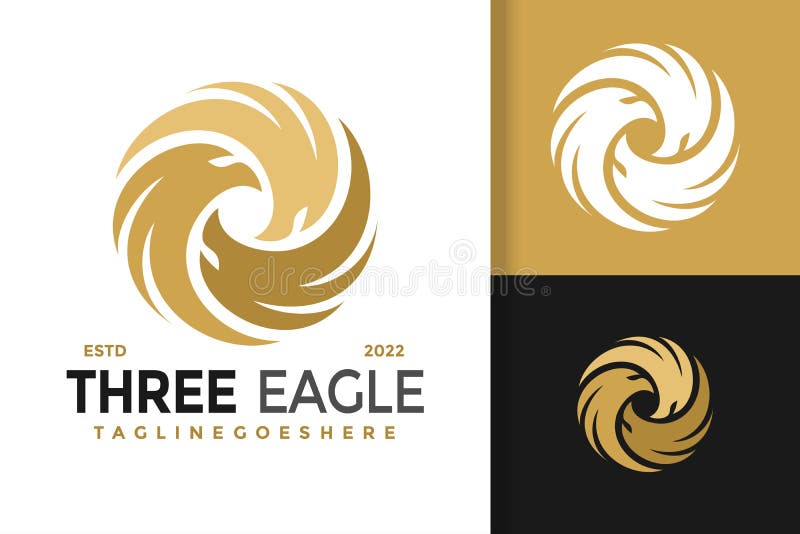 Three Eagle Logo Design Vector Illustration Template Stock Vector ...