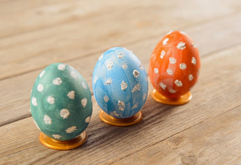 Three Easter eggs stock image. Image of green, figured - 38430201