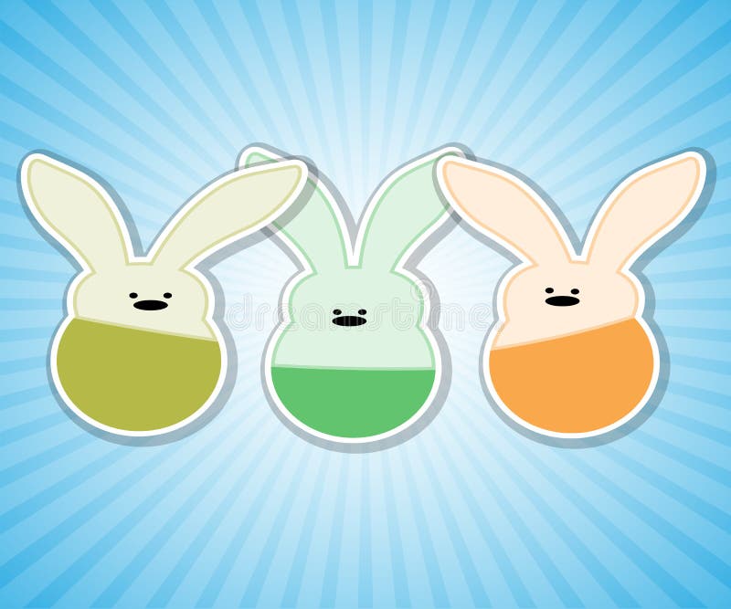 Three Easter rabbit. stock vector. Illustration of little - 38534838