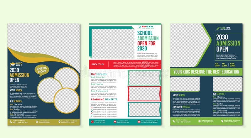 Educational School Admission Flyer Poster Brochure Cover Page Design ...