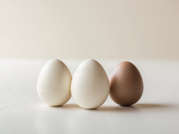 Three Eggs. White and Brown, Simple Easter Still Life, Minimalist ...