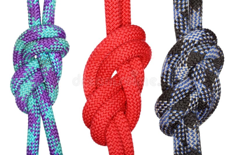 Three Eight Knots with Different Ropes Stock Image - Image of nautical ...