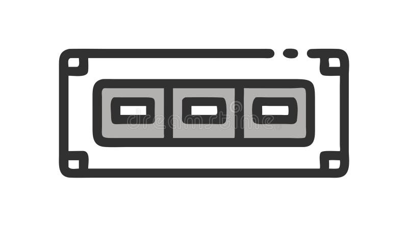 Three Electrical Outlet Sockets Icon for Power and Charging, Vector ...