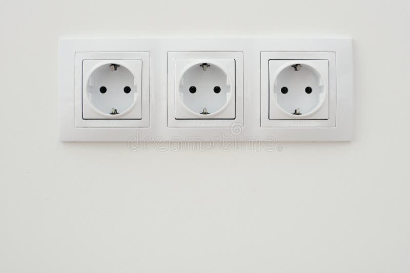 Three electrical socket stock photo. Image of connector - 111197836