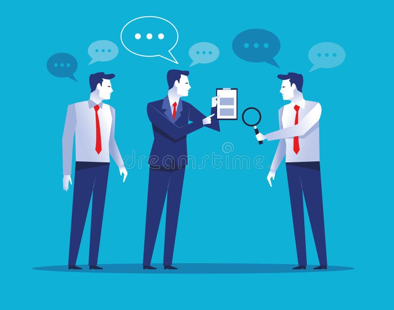 Three Elegant Businessmen Workers Talking with Documents Stock Vector ...