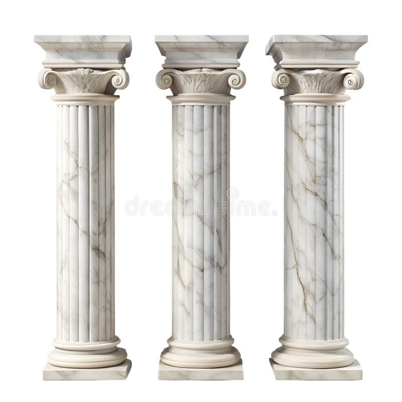 Three Ionic Columns Line Art Stock Illustration - Illustration of ionic ...