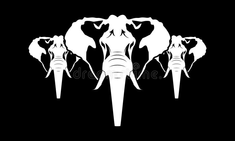 Three Head Elephant Stock Illustrations – 193 Three Head Elephant Stock ...