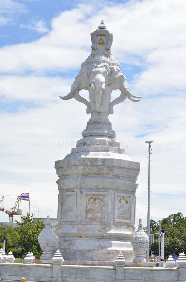 Three Elephant Statue. stock image. Image of luang, photographed ...