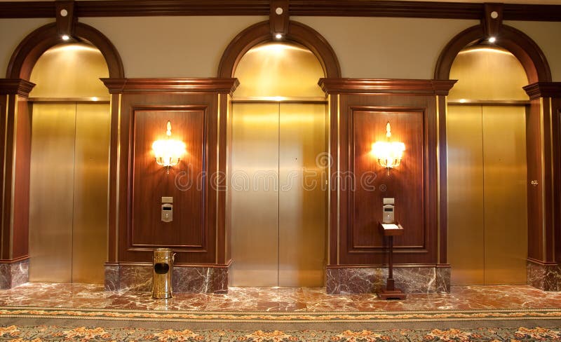 Three Elevators stock image. Image of interior, marble - 13467779