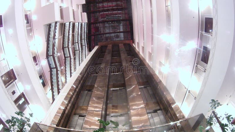 Three Elevators Moving Up and Down Inside a Stock Video - Video of ...