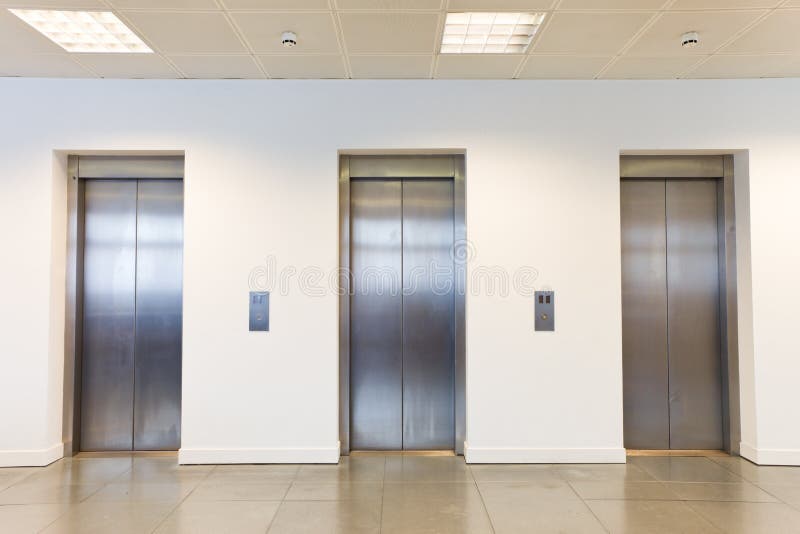 Three Elevators at Office Building Stock Photo - Image of bangkok ...