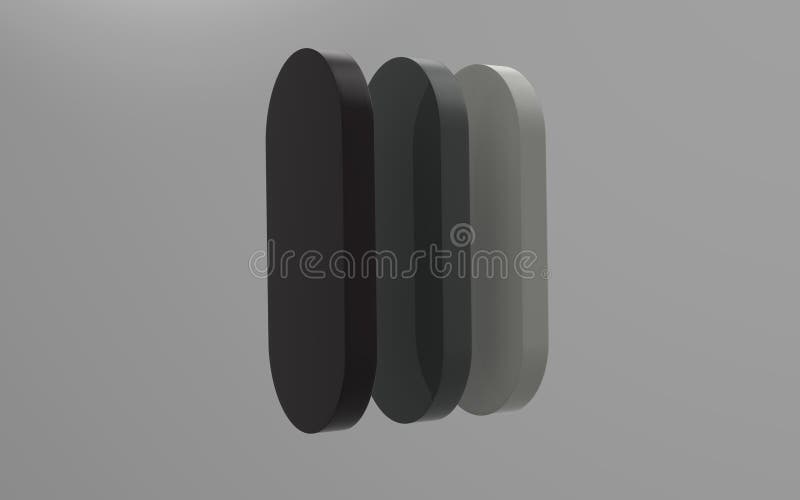 Three Black Arcs Abstract Shapes in Grey Artwork Illustration Stock ...
