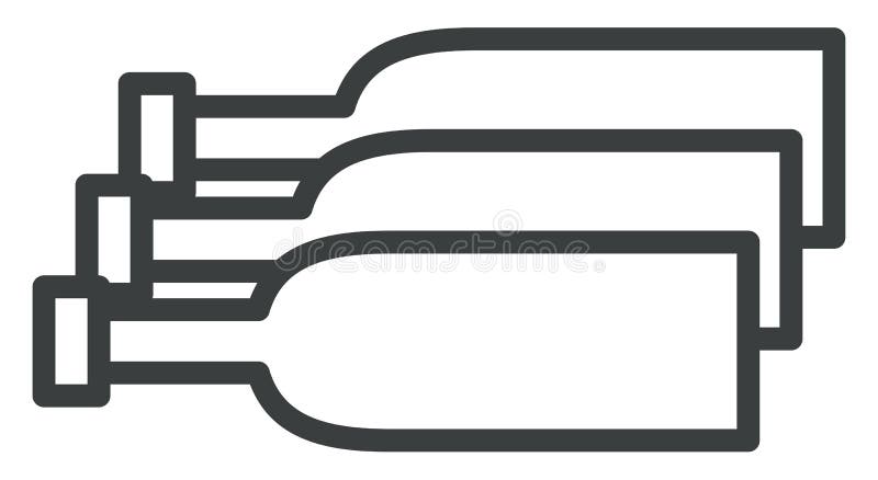 Three empty bottles, icon stock vector. Illustration of clean - 260373479