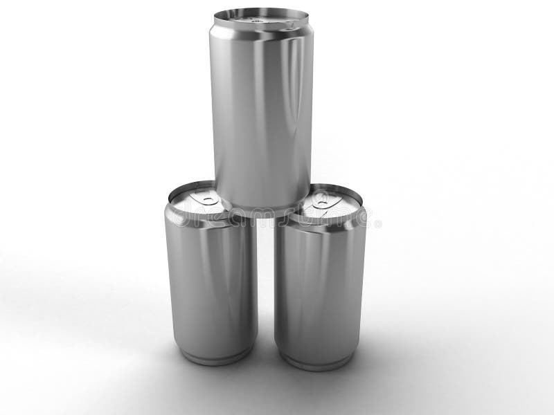 Two White Beverage Drink Cans, PNG Transparent Bac Stock Image ...