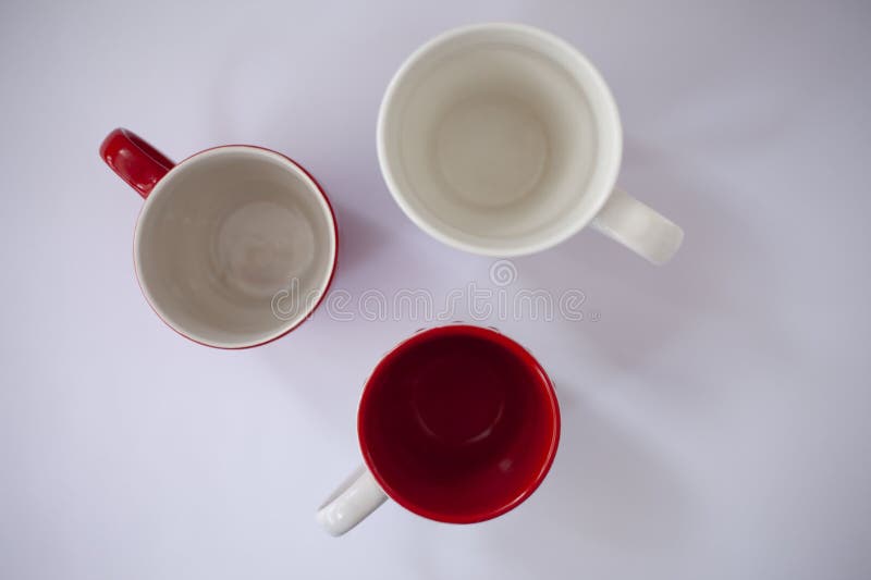 Three Empty Cups for Coffee or Tea Stock Photo - Image of coffee, cups ...