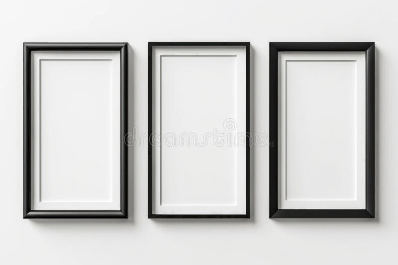 Three Empty Frames Hanging on a Wall, Perfect for Interior Design ...