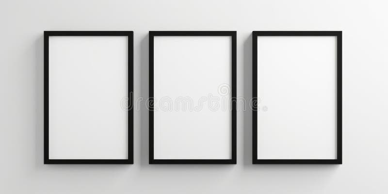 Three Empty Frames Hanging Wall Suitable Interior Design Projects Stock ...