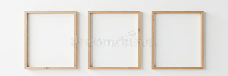 Three Empty Frames on a White Wall, Ready for Your Design ...