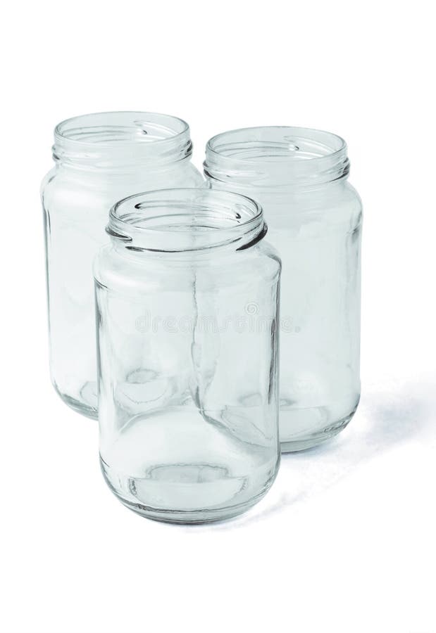 Three empty glass jars stock photo. Image of translucent - 6993174