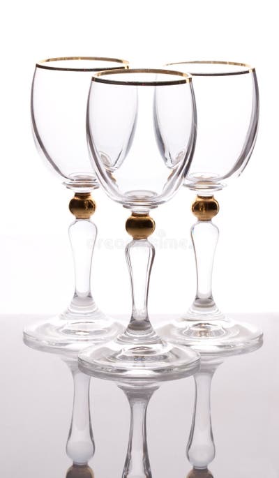 Three empty glass on white stock photo. Image of curve - 12747528