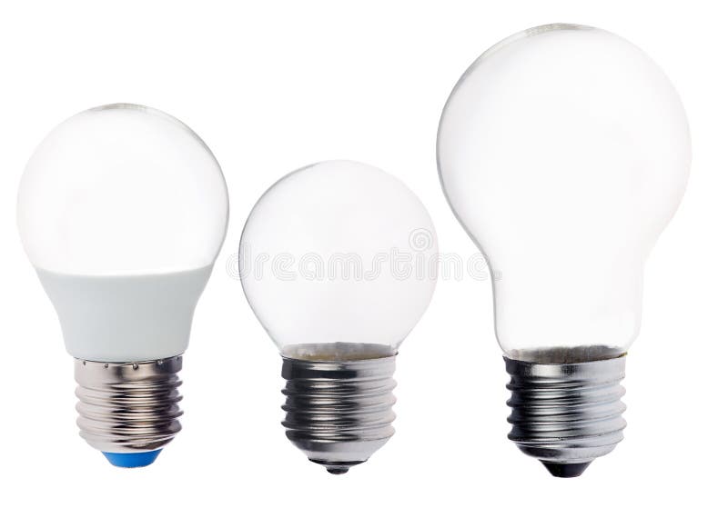 Three Empty Lamps Isolated on White Stock Photo - Image of electric ...