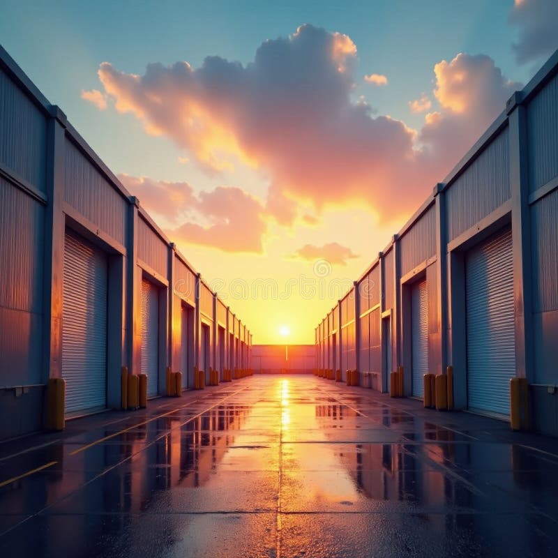 Empty Loading Bay of a Large Warehouse. Modern Logistics Center ...