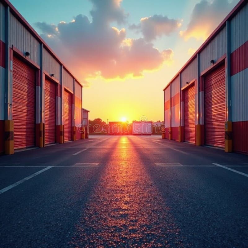 Empty Loading Bay of a Large Warehouse. Modern Logistics Center ...