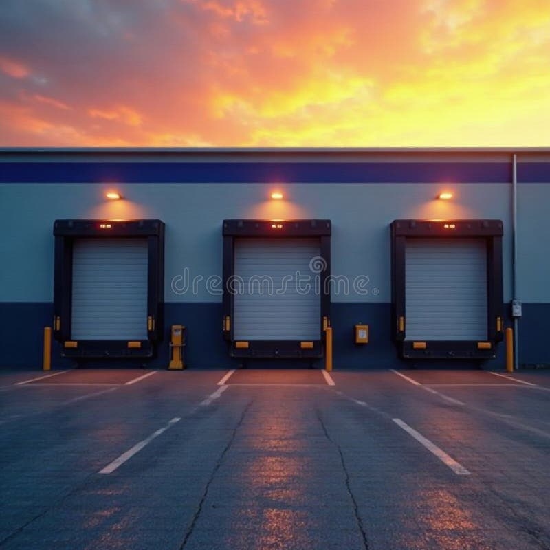 Empty Loading Bay of a Large Warehouse. Modern Logistics Center ...
