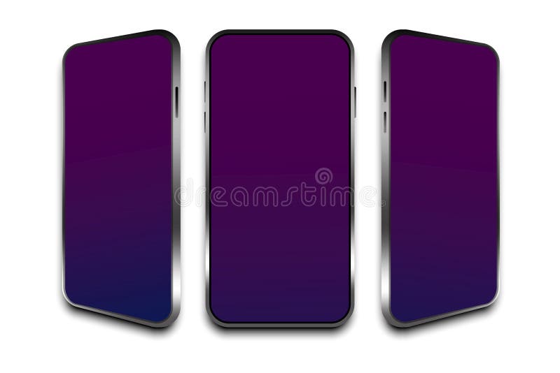 Three Empty Phones for Banner Design. Isometric Vector Illustration ...