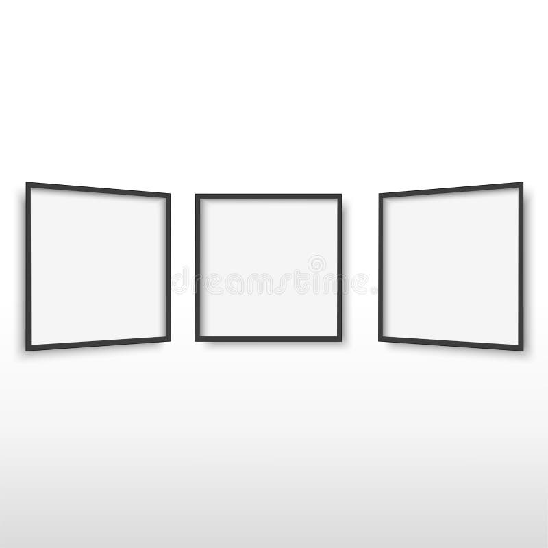 Three Empty Picture Frames on the Wall. Vector Stock Vector ...