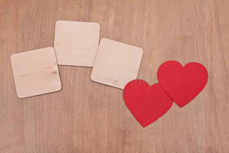Three Empty Plates and Two Red Hearts Stock Image - Image of design ...