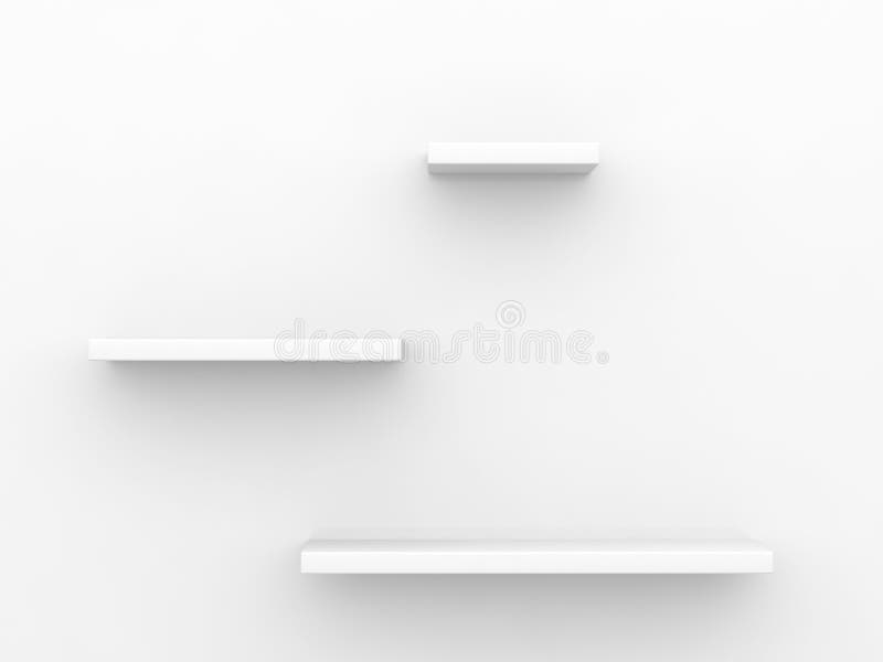 Three empty shelves stock illustration. Illustration of house - 20075450