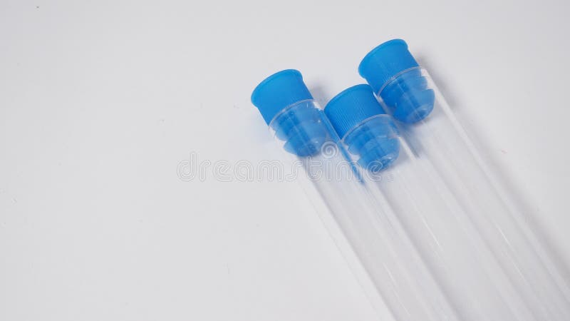 Three Empty Test Tubes on White Background Stock Photo - Image of ...