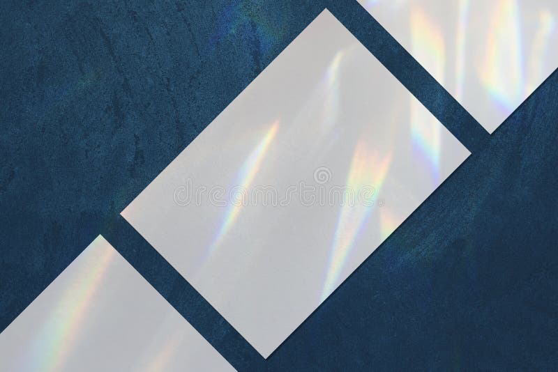 Three Empty Horizontal Rectangle Poster Mockup on Dark Blue Background ...