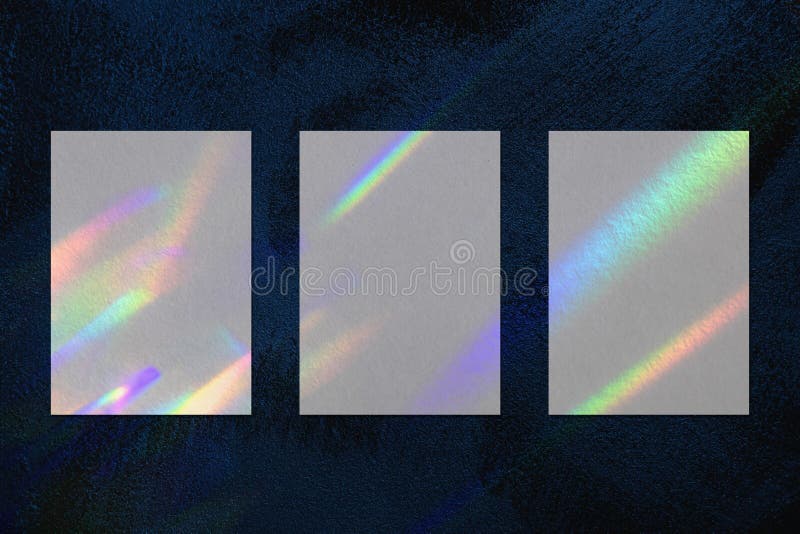 Three Empty Vertical Rectangle Poster Mockup on Dark Blue Background ...