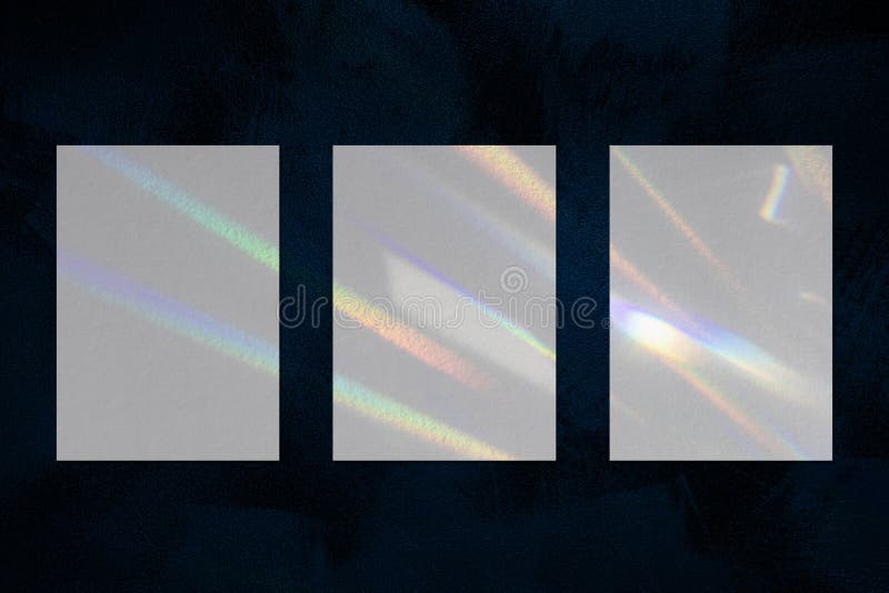 Three Empty White Vertical Rectangle Poster Mockups with Leaves Shadows ...