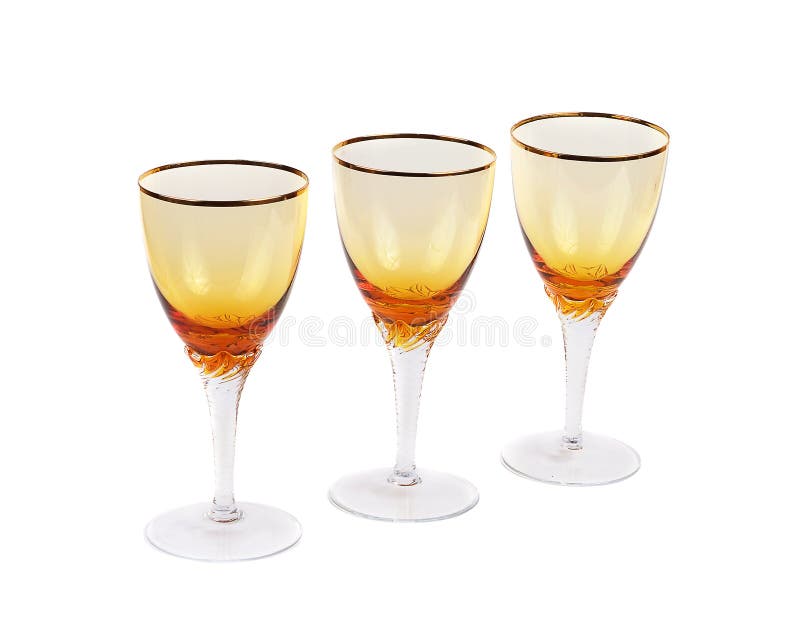 Three empty wine glasses stock photo. Image of glass - 51017344
