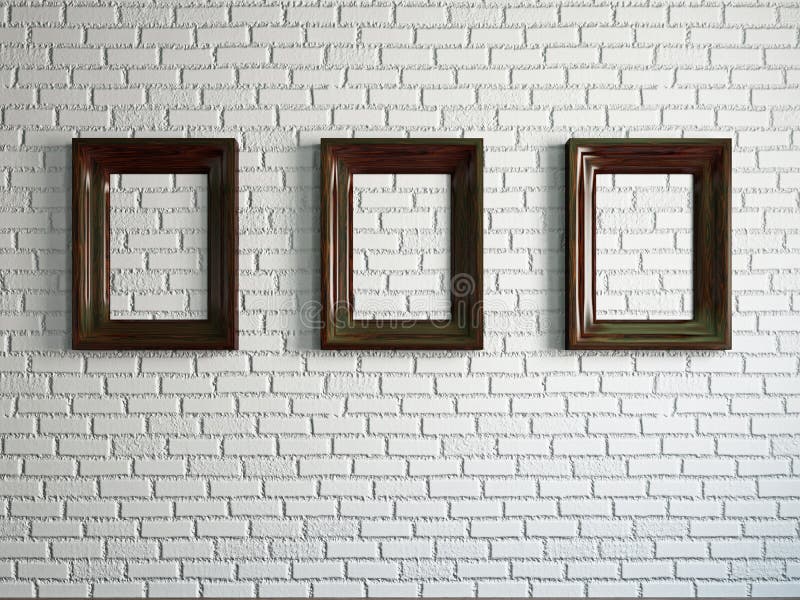 Three empty wooden frames stock illustration. Illustration of ...