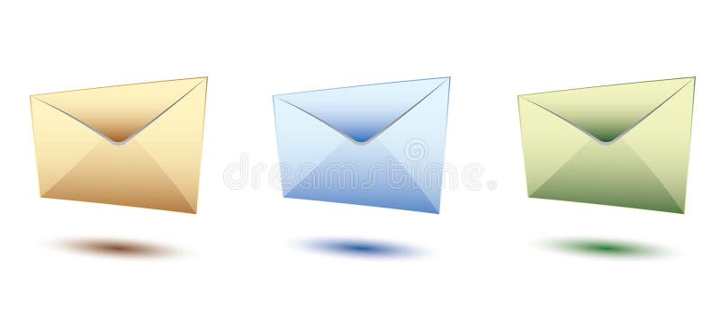Three envelopes stock vector. Illustration of logo, business - 6404583