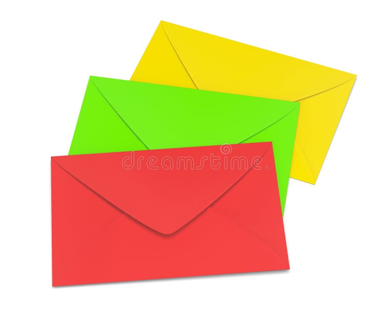 Three envelopes for mail stock illustration. Illustration of package ...