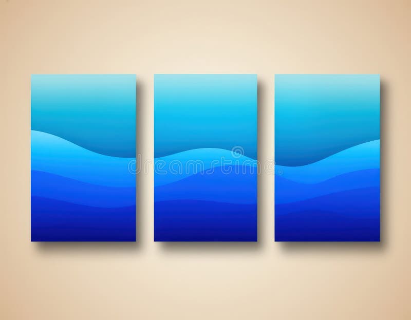 Three Equal Rectangles Filled with Subtle Blue Gradients, Evoking the ...