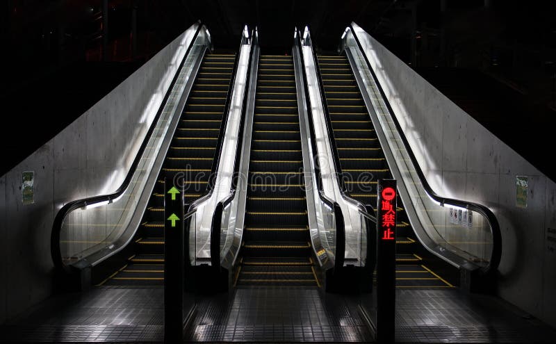 Escalator stock image. Image of text, escalator, three - 222948227