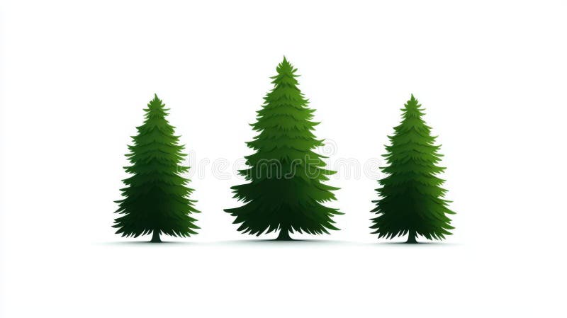 Three Evergreen Trees Illustration Stock Illustration - Illustration of ...